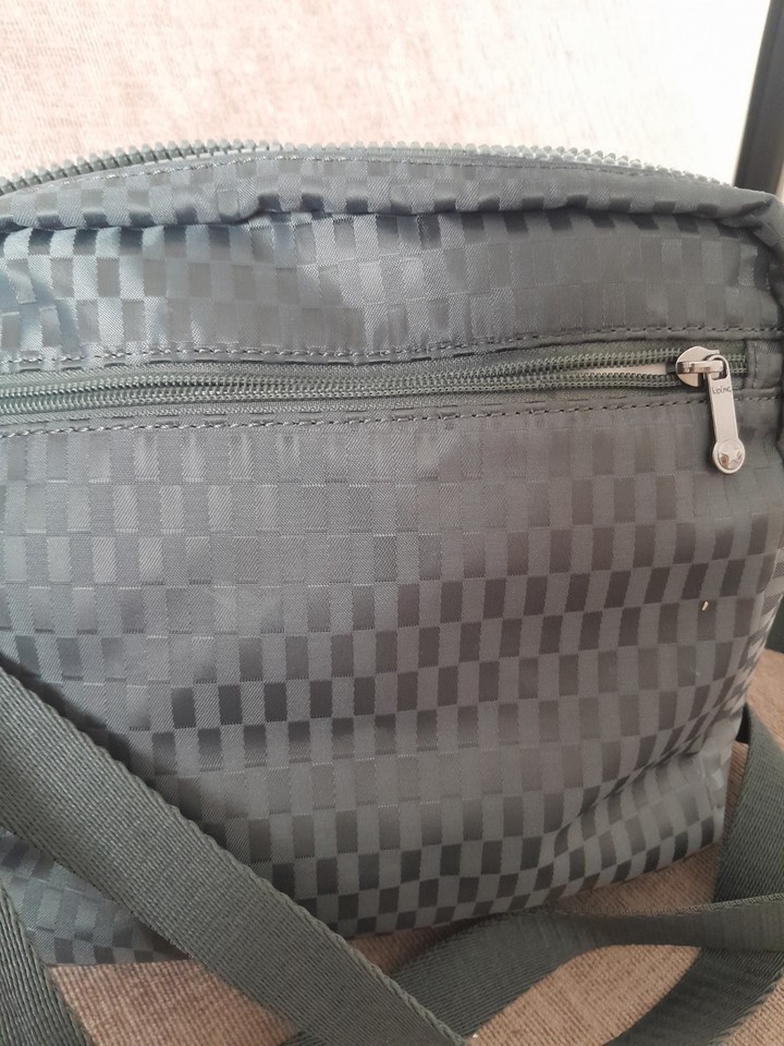 KIPLING DONAVER CLASSICS MEDIUM ZIP TOP CROSSBODY BAG CHECK JQ GREEN ...