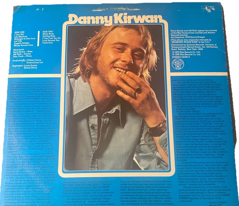 Danny Kirwin Self Title Vinyl LP Fleetwood Mac 1976 Soft Rock Warner ...