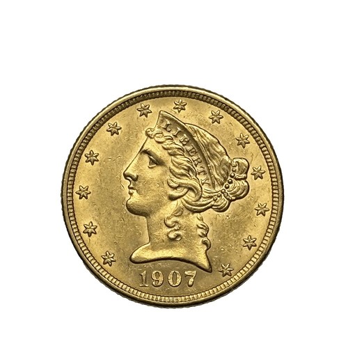 1907 Gold 5 Dollar Liberty Head Coin | eBay