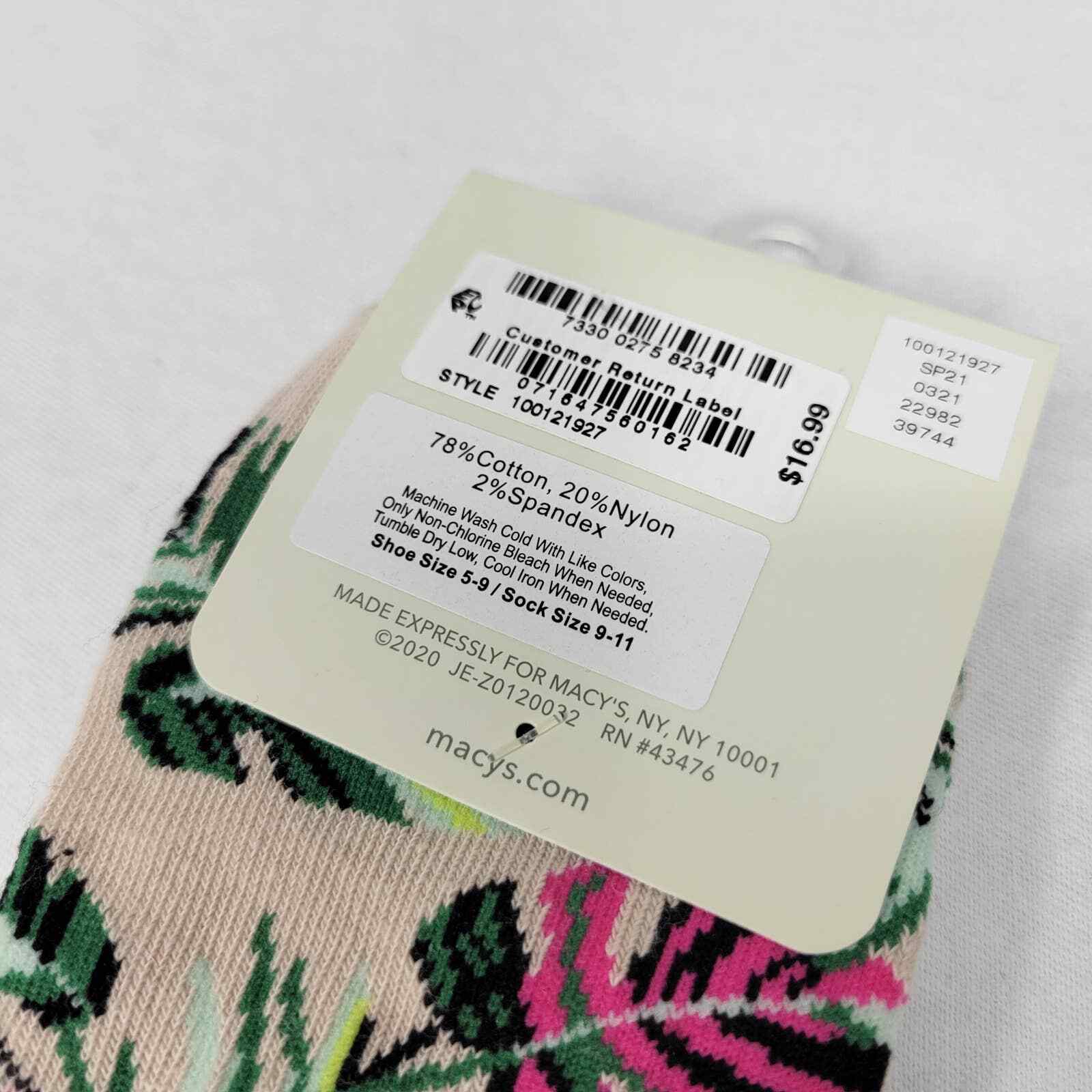 Jenni Women's 3pk Palm Neon No-Show Socks Novelty Gift NWT $17 | eBay