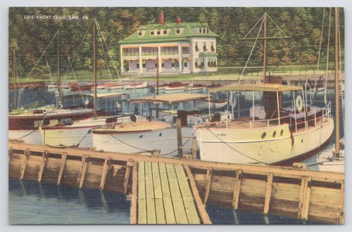 Linen~Erie Yacht Club~Pennsylvania~Full Marina View~Dock~Bldg & Trees ...
