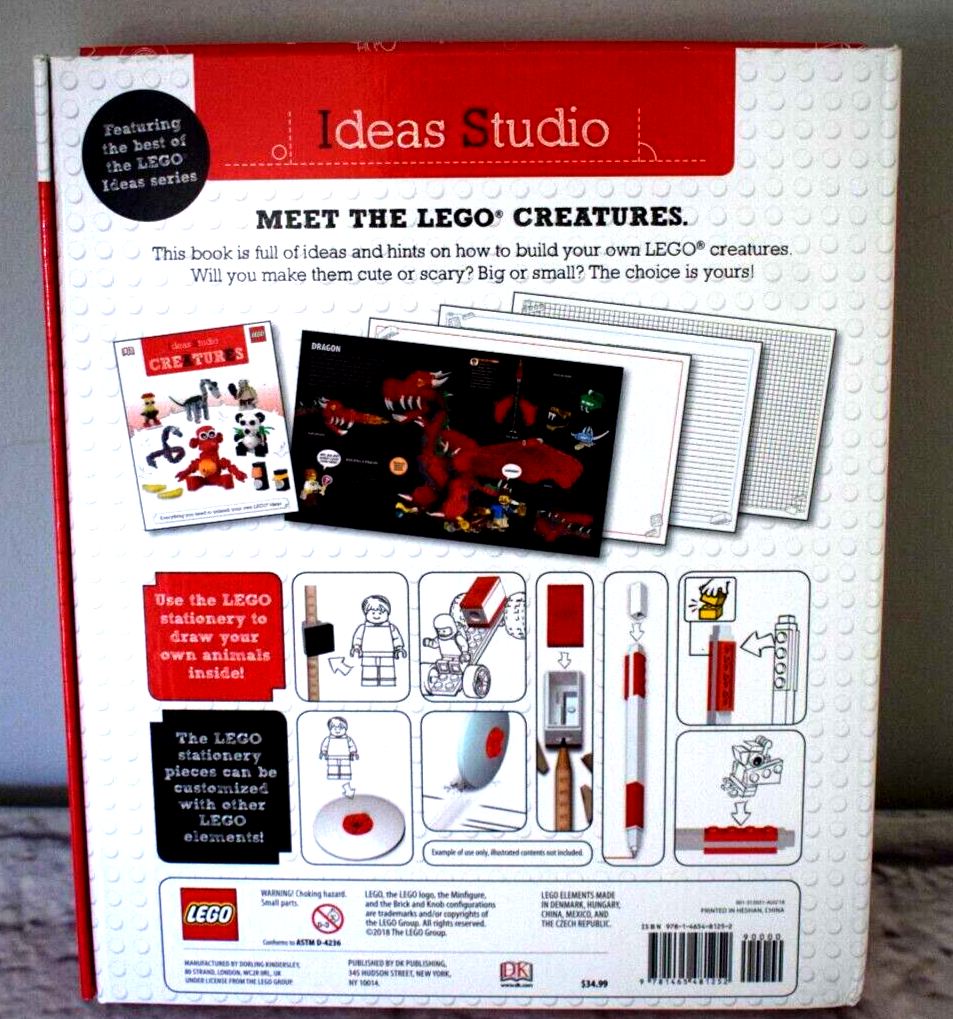LEGO Ideas Studio CREATURES Design Set Creative Lego Design Book w/ Gel ...