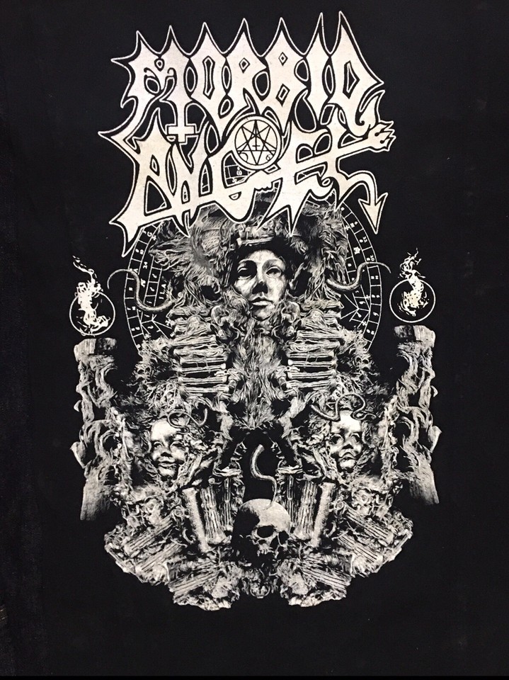 Morbid Angel Custom Denim Trucker Jacket Blue Mens XXL Death Metal Rock ...