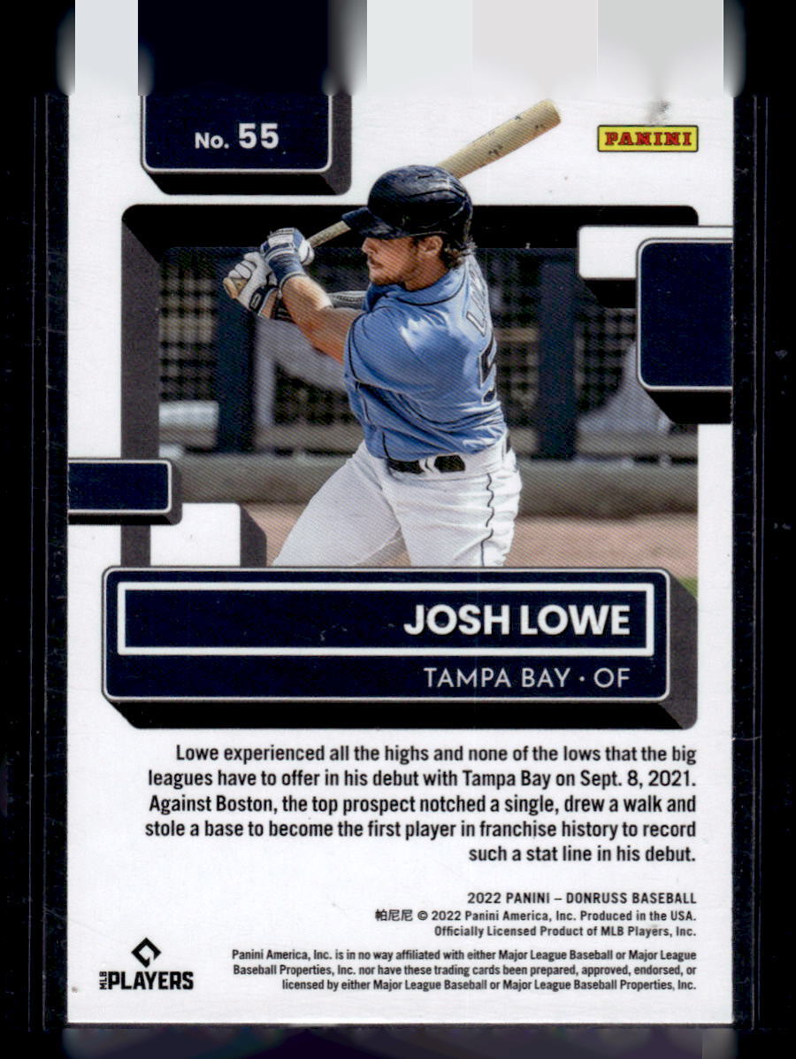 2022 Donruss Josh Lowe RC Holo Red #55 Tampa Bay Rays | eBay