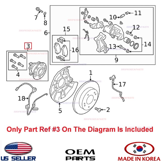 Genuine Hyundai OE Hub & Bearing Assy-Rr 52730-K2000 for sale online | eBay