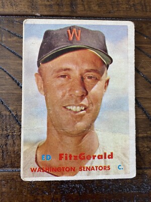 1957 Topps #367 Ed Fitzgerald Senators - vintage - card is as pictured ...