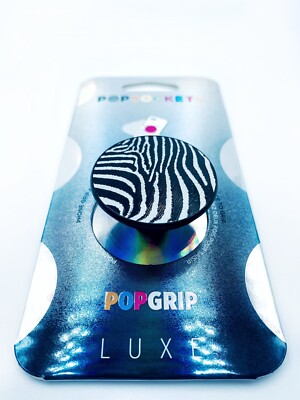 Authentic PopSockets Luxe Embossed Metal Zebra PopSocket Pop Socket ...