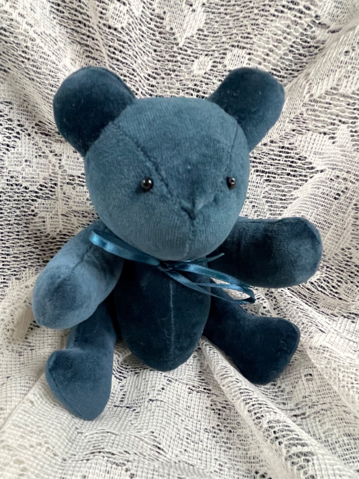 Collectible Vintage velveteen bear sachet bear, button joints 4x5x4 ...