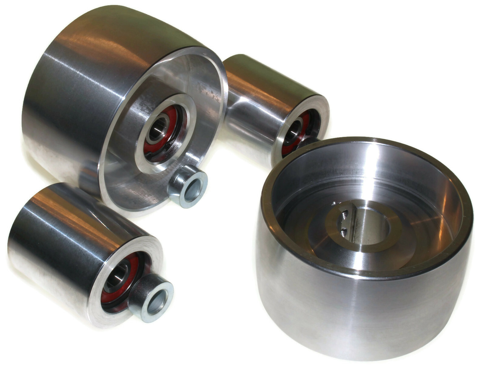 2x72" Belt Grinder Wheels-100 mm Drive -24 mm Shaft, 100 mm Tracking 50 ...