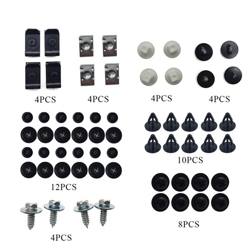 50Pcs Engine Splash Shield Fender Bumper Screw Clips Rivet Fastener For ...
