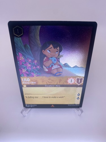 Disney Lorcana Lilo Making a Wish Rare Card COLD FOIL #9/204 First ...