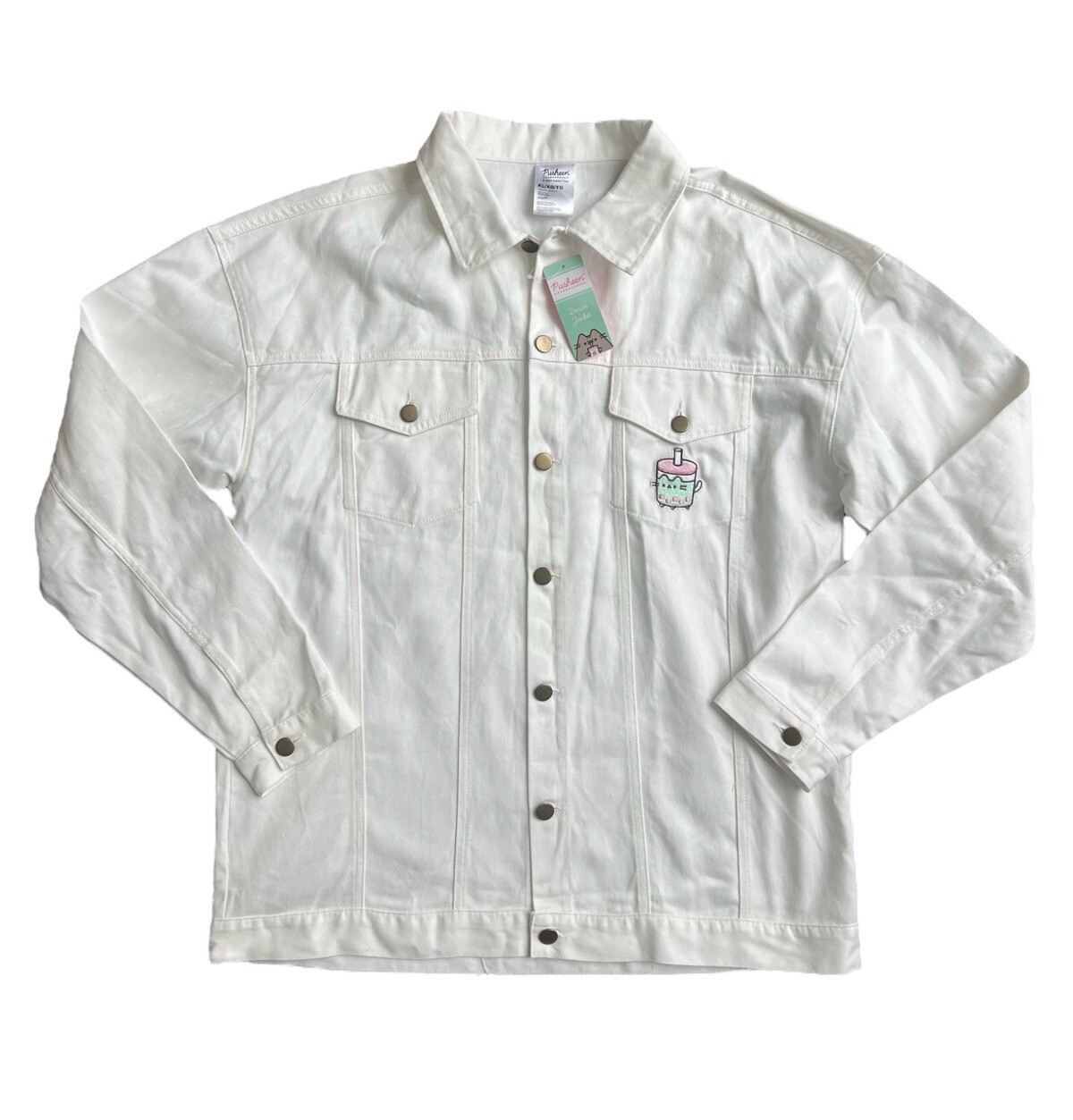 Pusheen Box Exclusive White Denim Jacket Lightweight … - Gem