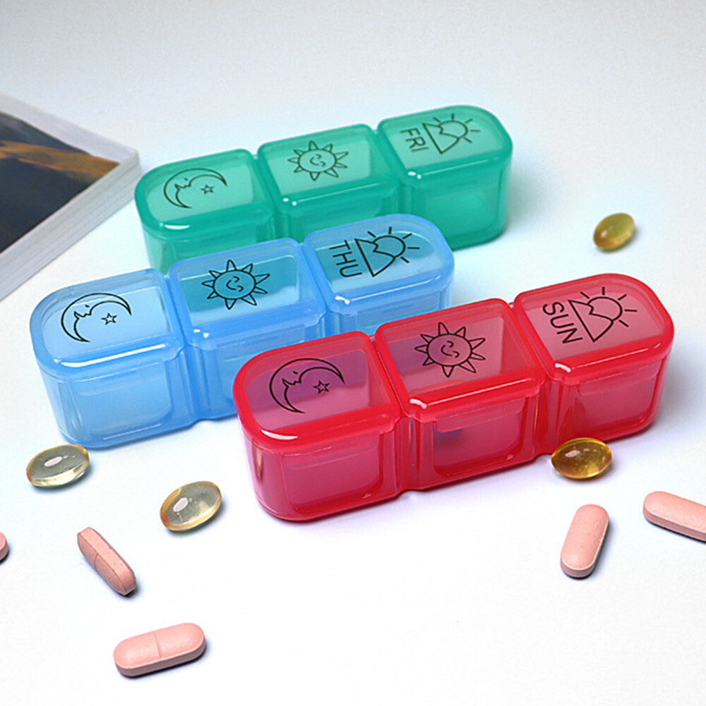 Office Capsule Waterproof Pill Box Portable Travel 3 Times A Day 7 Day ...