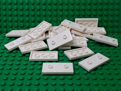 ** 25 CT LOT ** Lego NEW white 2 x 4 modified "jumper" plate pieces (A ...