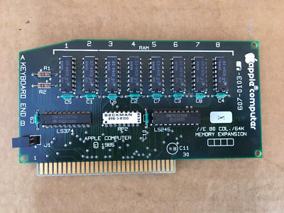 Vintage Apple IIE 80 Column 64K Memory Expansion Card 607-0103 Works ...