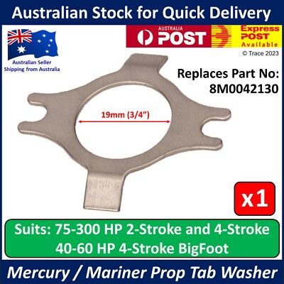 Mercury Mariner Propeller Prop Tab Washer for 75 - 300 HP / 40 - 60 HP ...