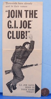 GI Joe FLYER / INSERT '60s vtg Join the GI Joe CLUB! Membership Extras ...