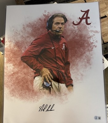 Nick Saban Signed 16x20 Photo Alabama Crimson Tide Football Beckett COA ...