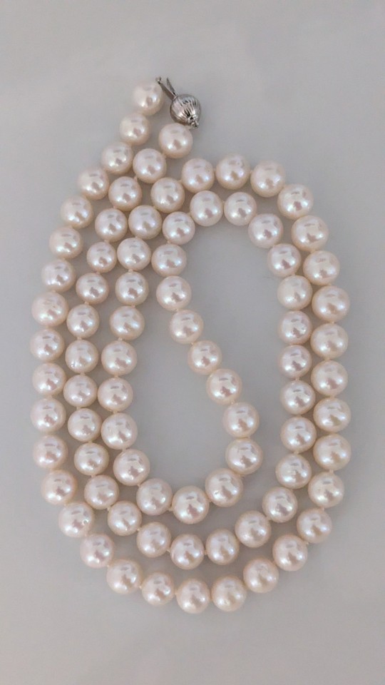 Lucoral 36" Cultured Freshwater 7mm Pearl Knotted Necklace - 925 ...