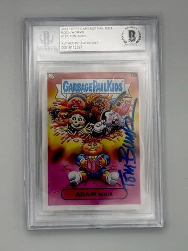 2022 Garbage Pail Kids Book Worms 72a ADAM BOOK Autographed By Tom Bunk ...