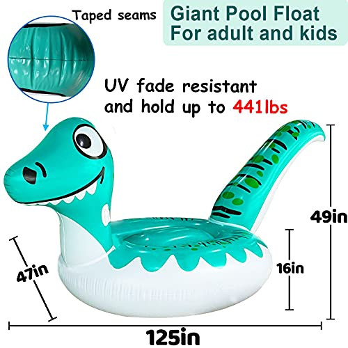 Giant Dinosaur Inflatable Pool Float Ride-on with Handles, Summer Beach | eBay