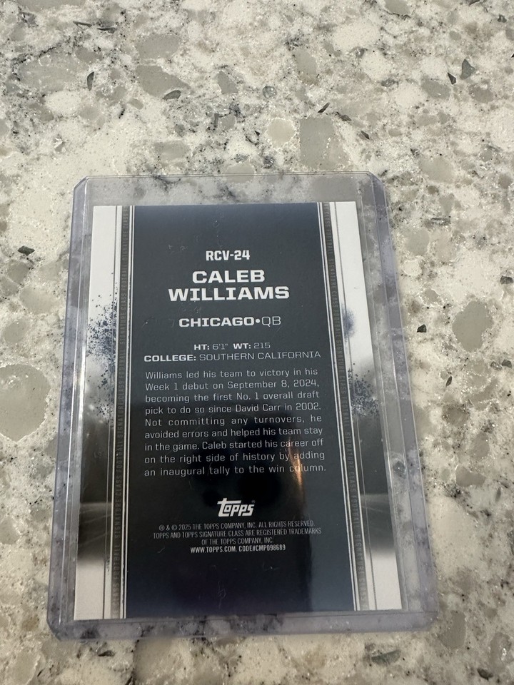 2024 Topps Signature Class RCV-24 CALEB WILLIAMS Rookie green refractor ...
