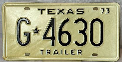 Vintage “Expired” NOS 1973 Texas Trailer License Plates #G 4630 All ...