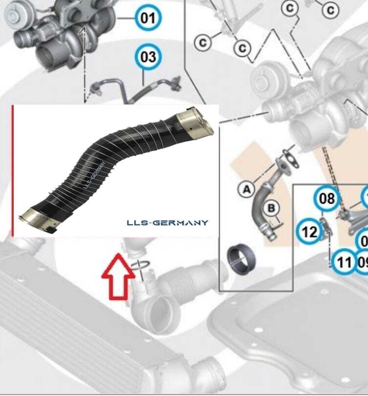 Turbo Hose for BMW 5 Series Touring (F11) 520i 528i, 528i xDrive ...