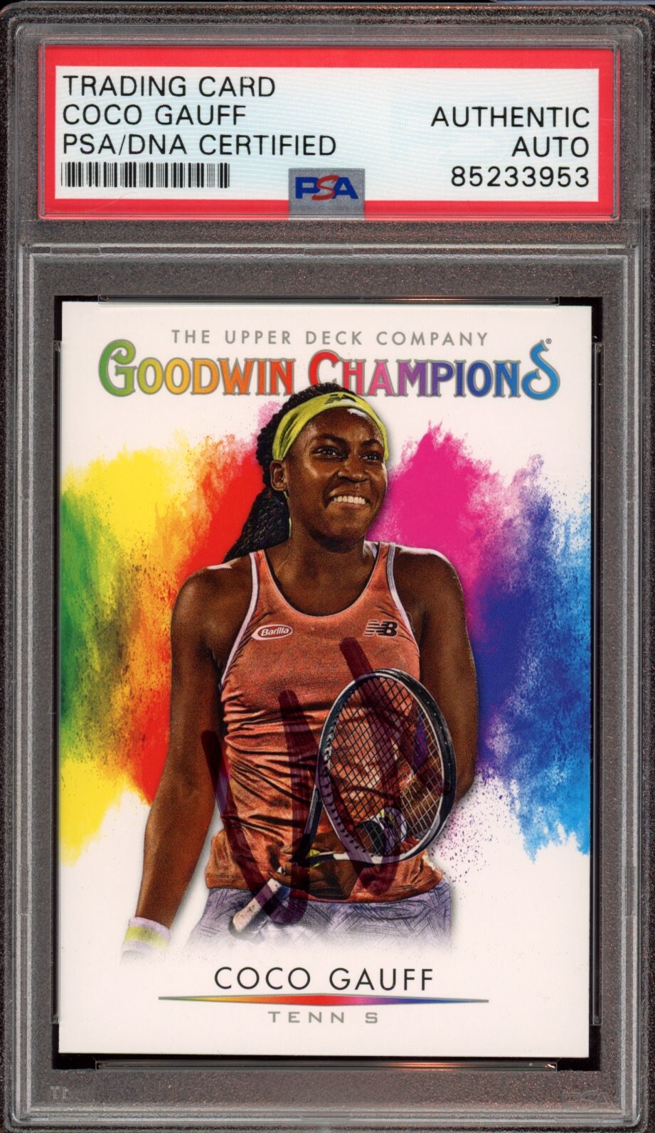 Coco Gauff Autographed Signed 2021 Ud Goodwin Champions Splash Of Color ...