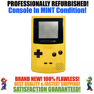*NEW GLASS SCREEN* Nintendo Game Boy Color GBC Dandelion Yellow System ...