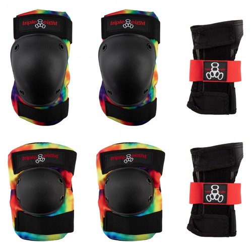 TRIPLE EIGHT PAD SET TRIPLE8 SAVER-3 ELBO/KNE/WRST MD TIE DYE ...