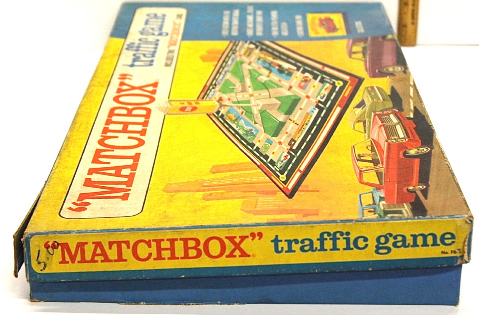 Vintage 1968 Matchbox Traffic Game w/ Gameboard Traffic Signal Cards ...