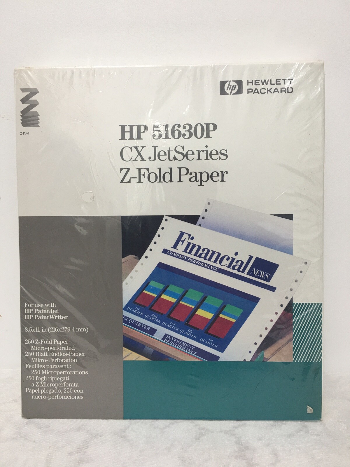 Hewlett Packard HP 51630P CX JetSeries Z Fold Paper 250 Sheet Bundle ...
