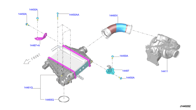 Genuine Nissan Bracket Charge Air Cooler 14486-6RC0A for sale online | eBay