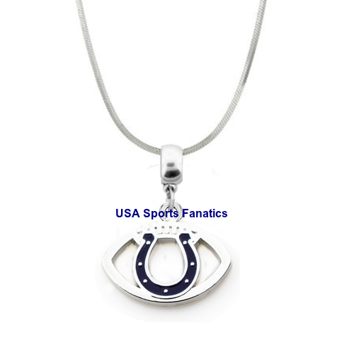 NFL Indianapolis Colts Football Logo Pendant Necklace On A 925 Snake ...
