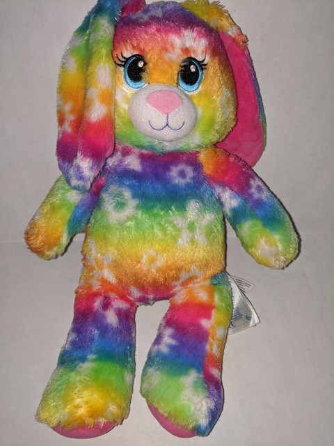 Build A Bear Rainbow Rabbit Plush Tie Dye Bunny 17 Inches Stuffed ...