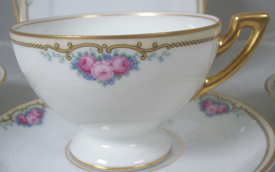 Rare Antique 28-pc. Luncheon Set THOMAS CHINA ROSELAND Bavaria 4 Place ...