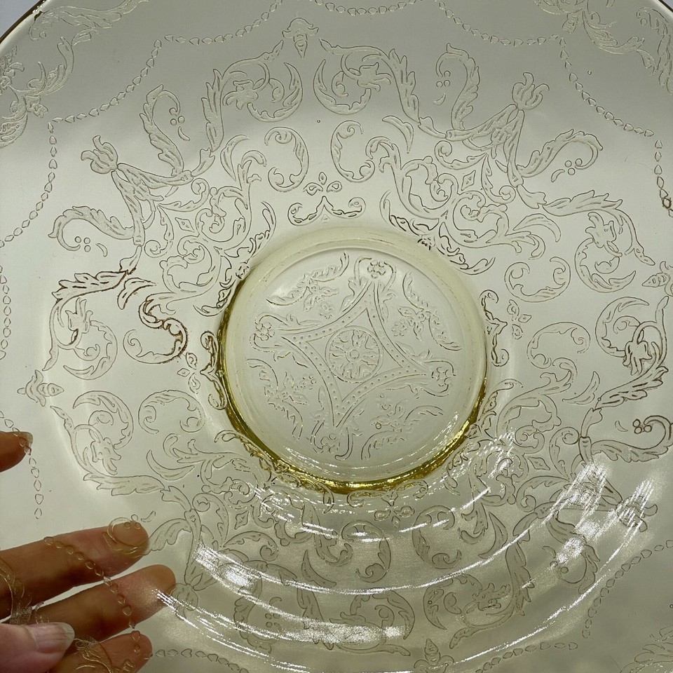 Federal Glass Madrid Yellow Amber 11" Console Bowl Vintage 30s ...