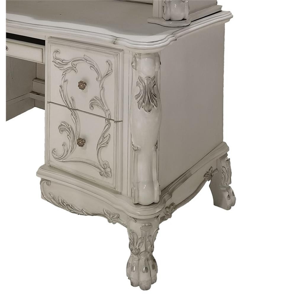 ACME Dresden Wooden Frame Computer Desk and Hutch in Bone White | eBay