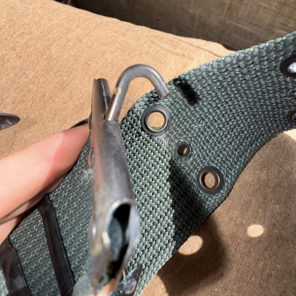 Replica US Vietnam M56 Military Pistol Belt. Light Blue Gray Web Belt ...