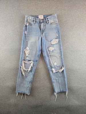Frame X Jordan Barrett Jeans Womens 27x26 Blue Distressed Fray Blame ...