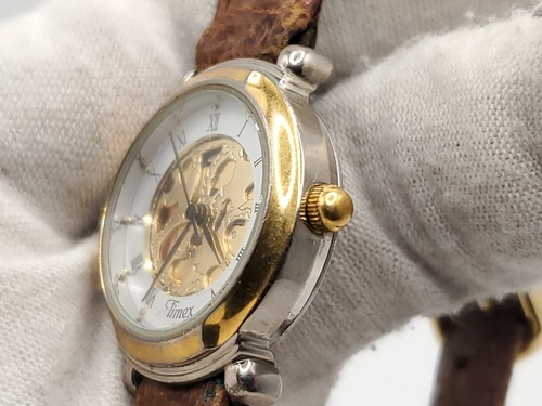 Vintage 1992 Timex Skeleton Style Womens Watch New Battery Roman ...