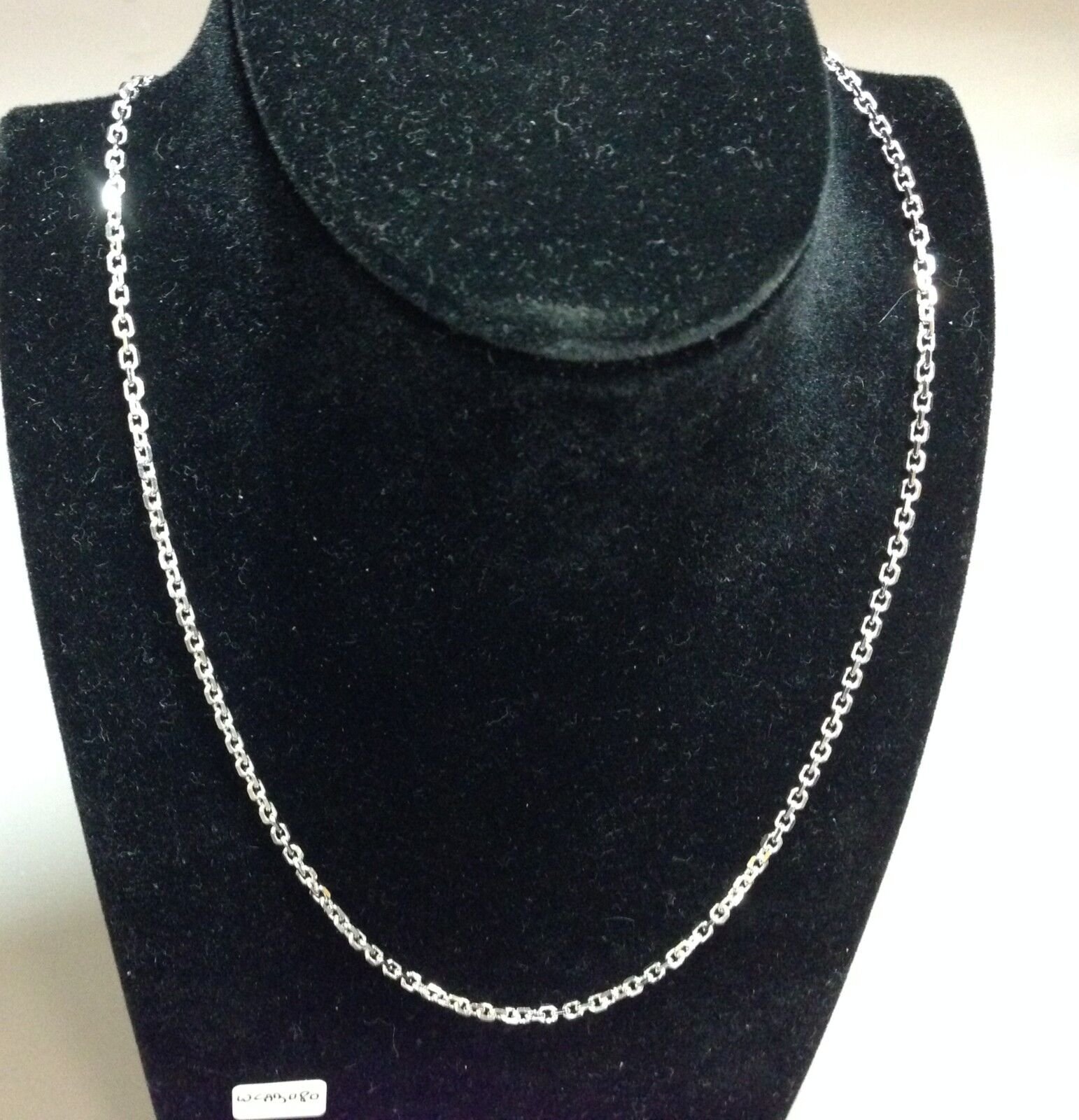 14k White Gold Cable Link Pendant Chain/Necklace 18" 1.5 mm 2.6 grams ...