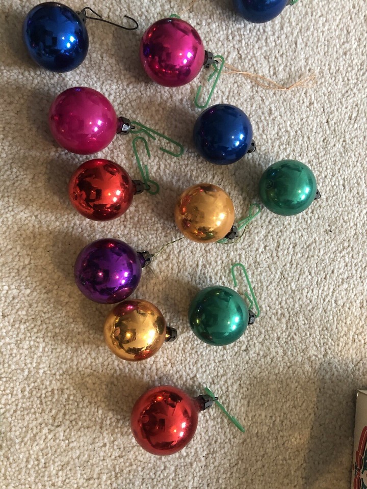 24 Vintage Mercury Glass Christmas Baubles Decorations Teardrop Concave ...