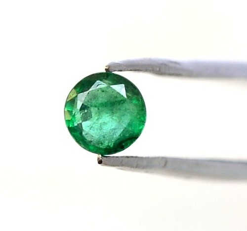 4.75 mm Certified Natural Emerald Round Cut 0.43 CTS Unheated Loose ...
