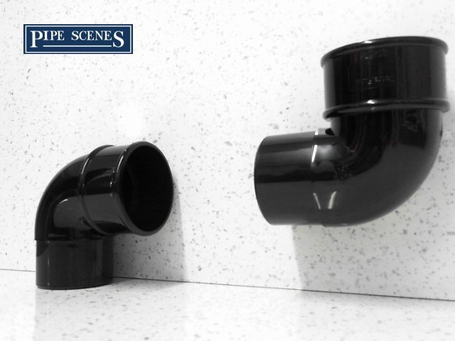 Gutter Swan Neck Down Pipe Rainwater Elbow Bend Set 68mm Black for ...