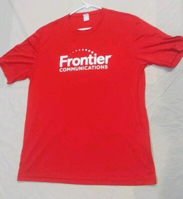 FRONTIER COMMUNICATIONS Shirt Large Red Company LOGO Sport Tek Employee ...
