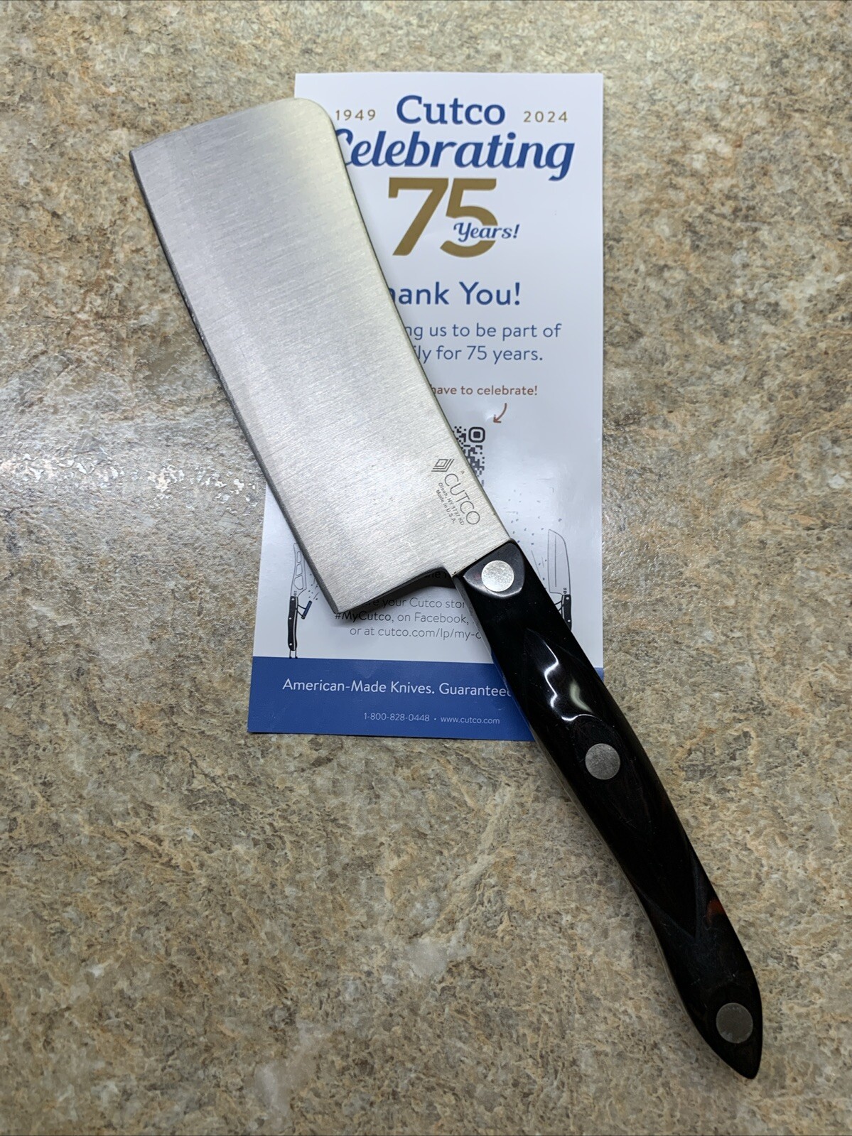 CUTCO 1737 Meat Cleaver Knife Sharp! Classic/Brown/Black Handle Factory ...