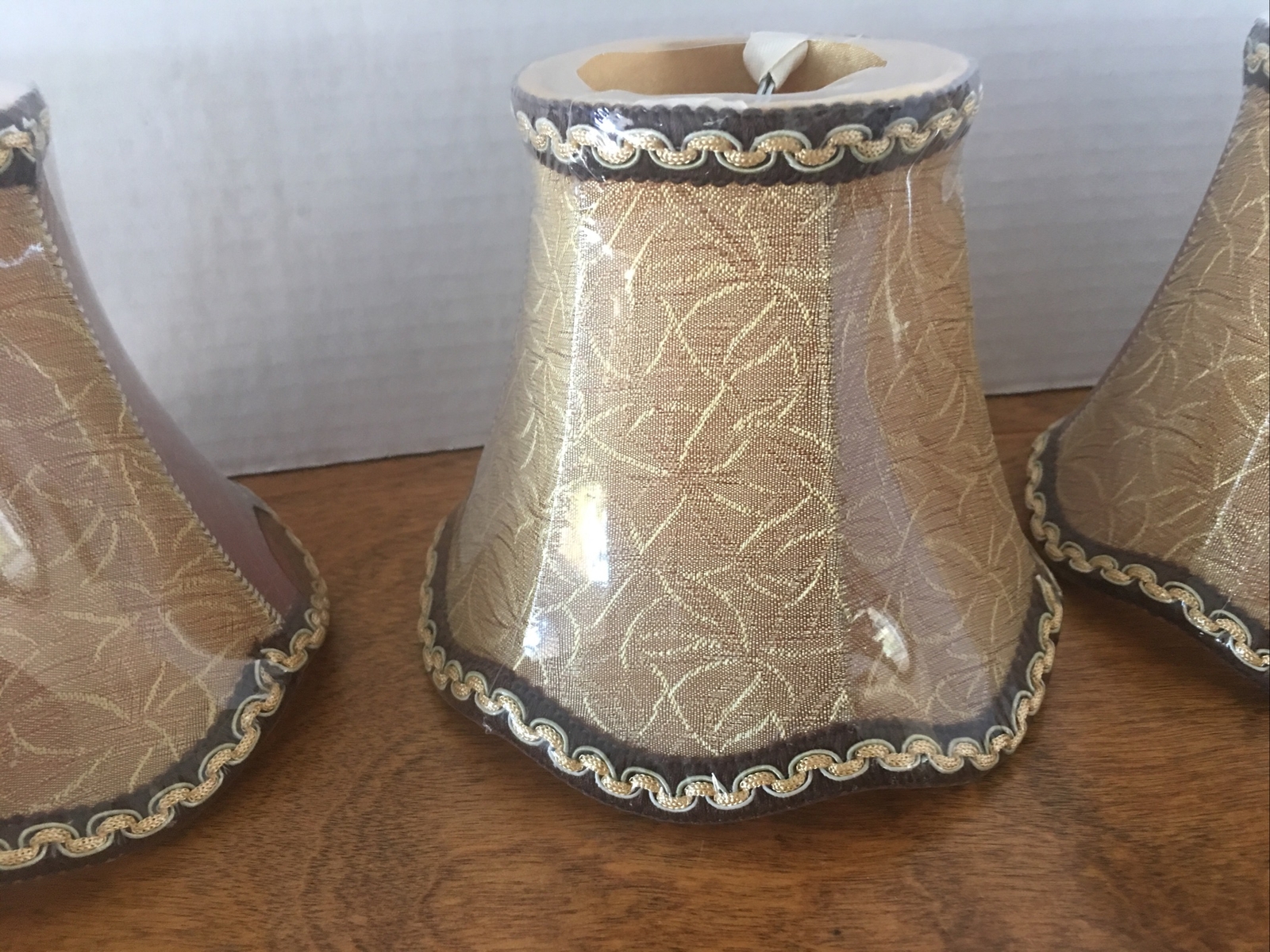 (3) NEW SMALL SILK GOLDEN LAMP SHADES~BELL SHAPE~ 4 1/2" TALL | eBay