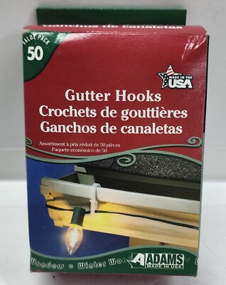 Adams Christmas Lights Gutter Hooks 50-Pack - Made In The USA | eBay